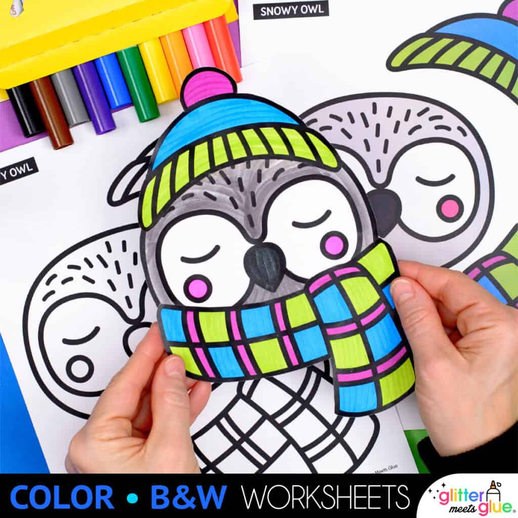 Snowy Owl Craft Template – Cute Winter Arctic Animal Printables