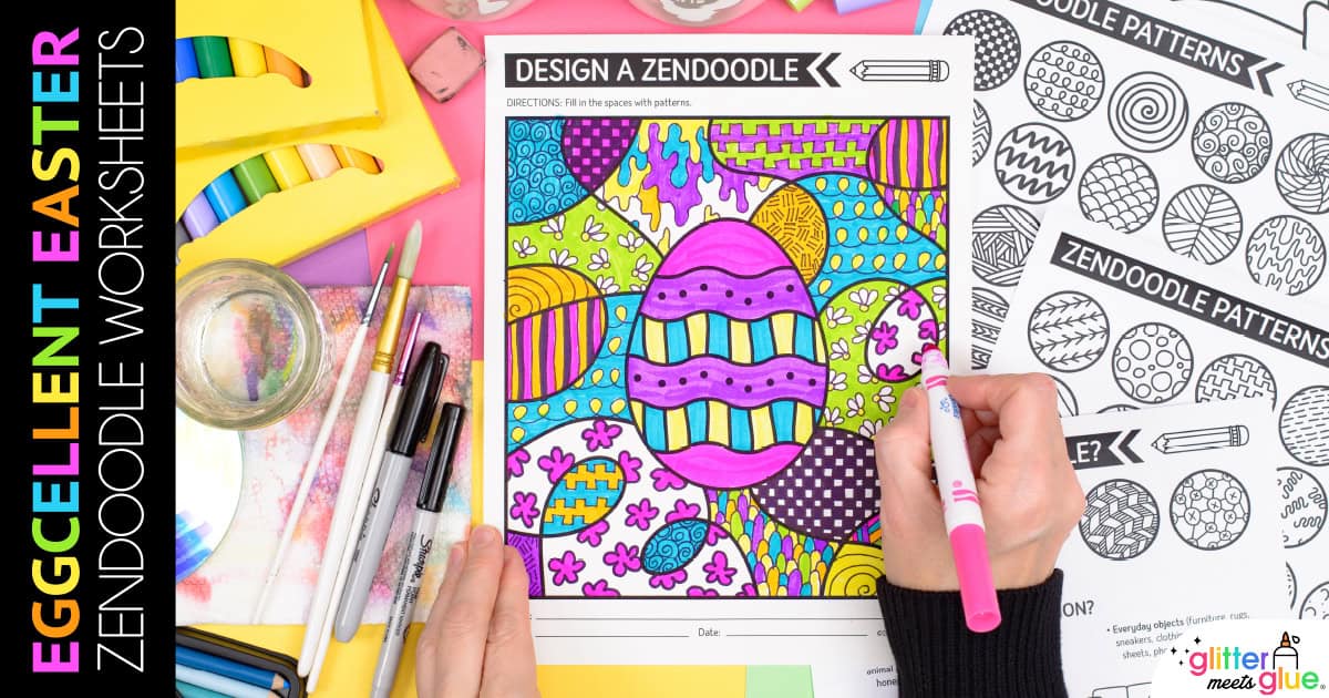 Easter Zendoodle Art Worksheets – 10 Fast Finisher Art Activities