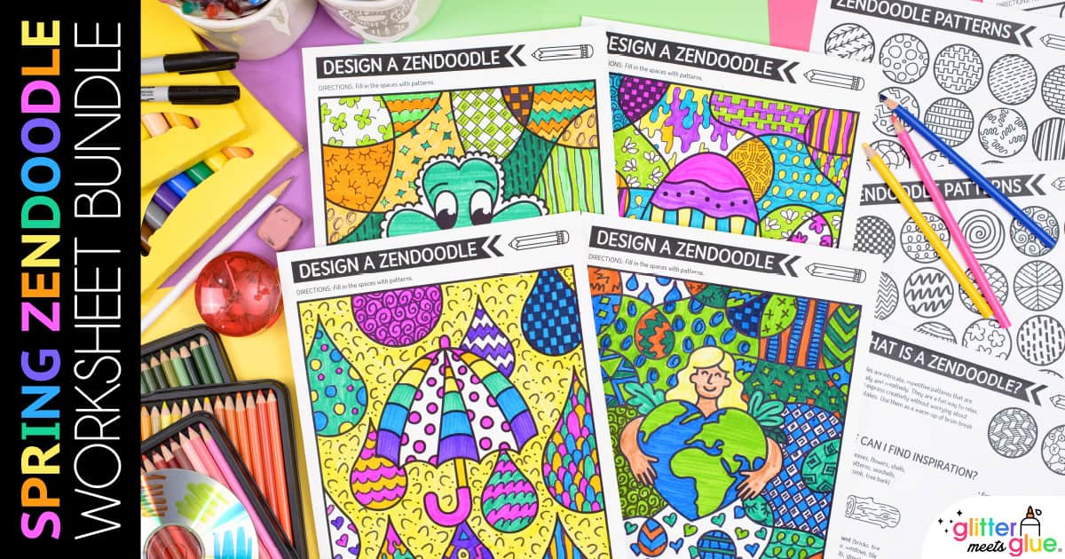 Spring Zendoodle Art Worksheets Bundle – Fast Finisher Activities